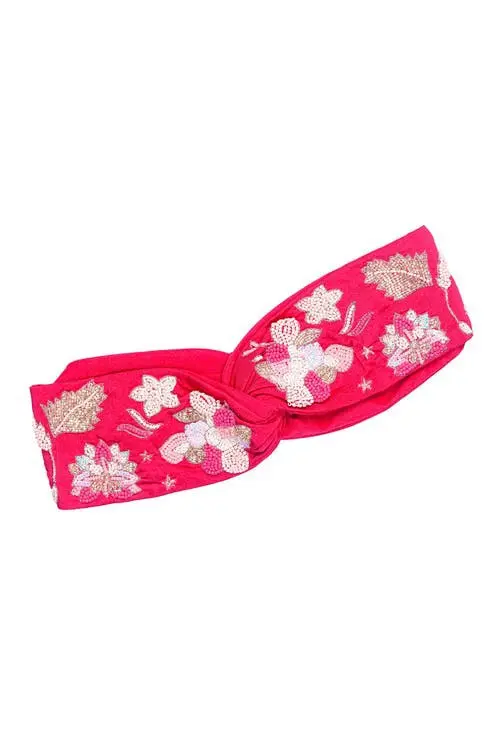 HAIR DRAMA CO Blossom Embellished Hair Band For Womenhot - Pink