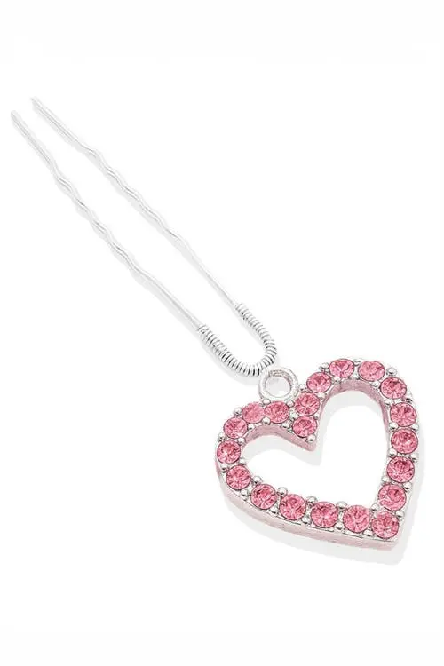 HAIR DRAMA CO Crystal Heart U Pin