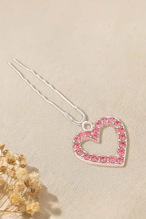 HAIR DRAMA CO Crystal Heart U Pin