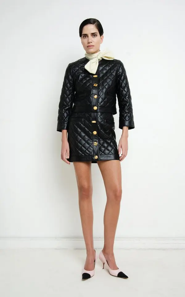 Françoise Gracie Leather Mini Skirt