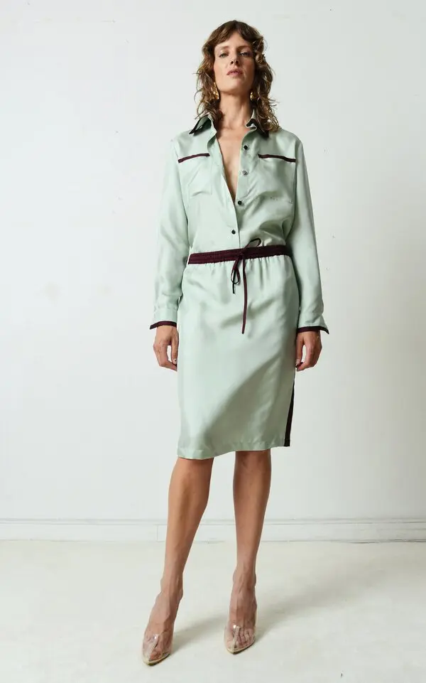 Françoise Fanny Silk Shirt - Green