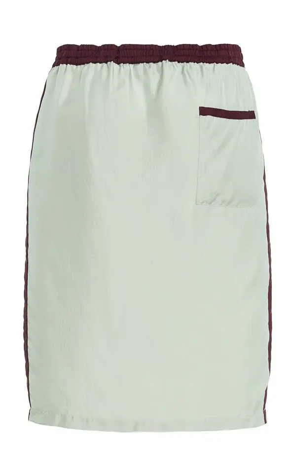 Françoise Fanny Silk Midi Skirt - Green