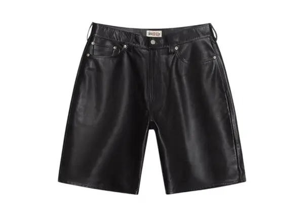 StÜssy Big Ol Leather Shorts - Blac Black