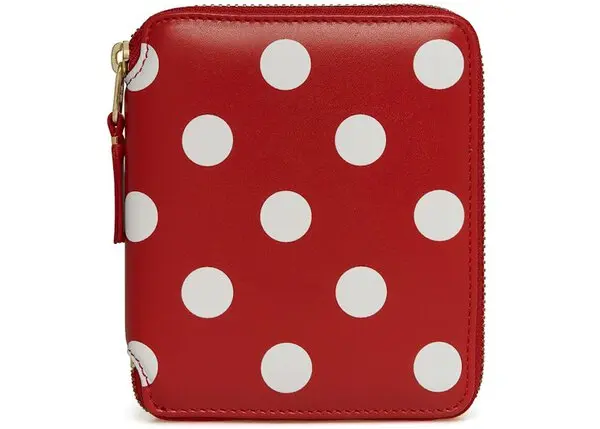 Comme Des Garçons Sa2100pd Wallet Polka Dots - Red