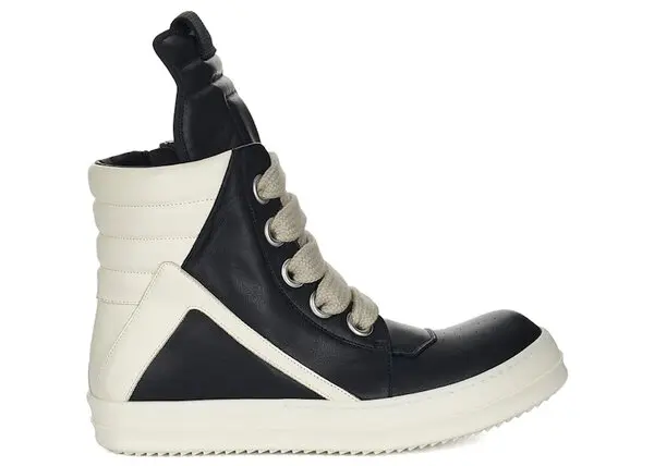 Rick Owens Jumbo Lace Geobasket High - Black/milk