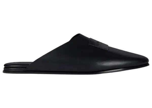 Givenchy Label Flat Mules Nappa Leather - Black
