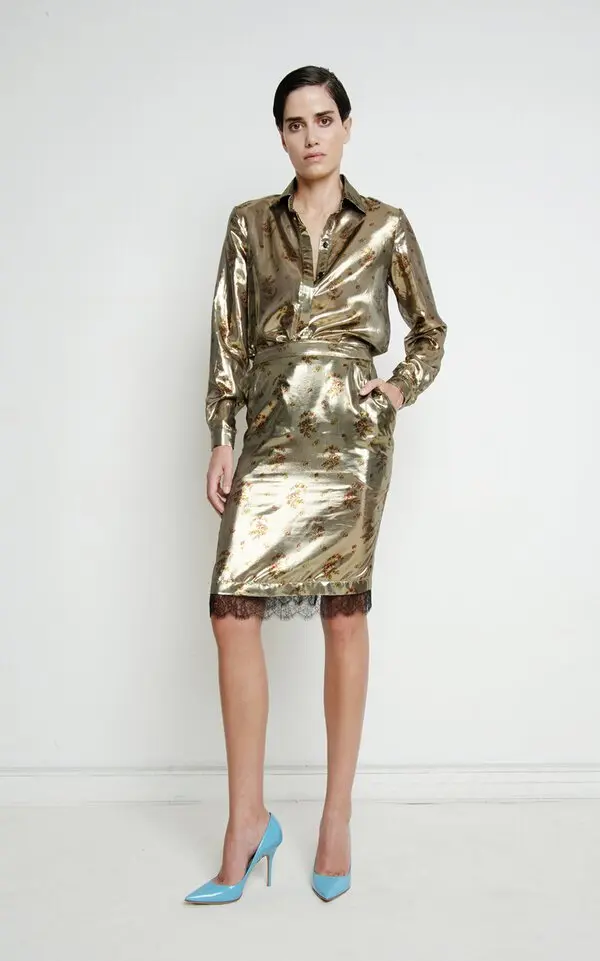 Françoise Nokia Silk-lurex Shirt