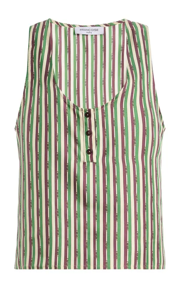 Françoise Poppy Silk Tank - Stripe