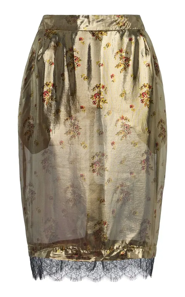 Françoise Layla Silk-lurex Skirt