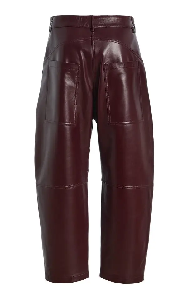 Françoise Gaia Leather Barrel-leg Pants