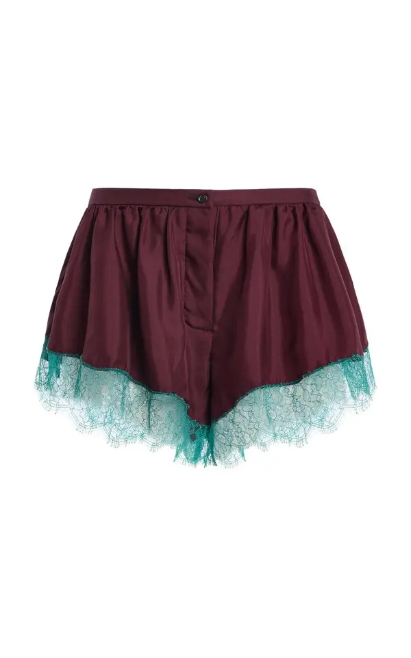 Françoise Lisette Silk Shorts - Burgundy