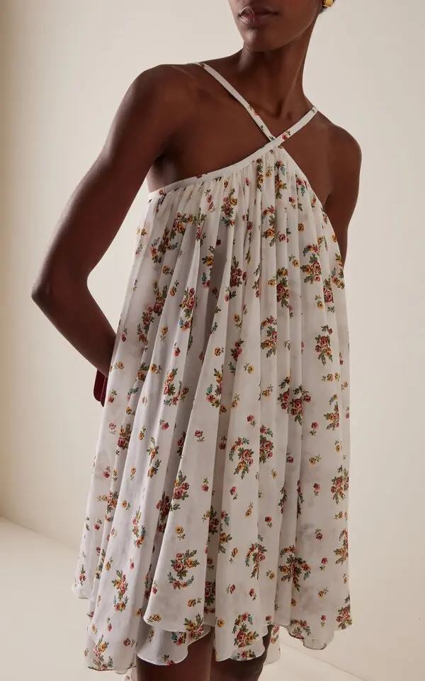 Françoise Diana Cotton-blend High-low Dress - Floral