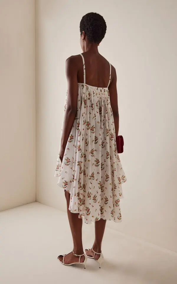 Françoise Diana Cotton-blend High-low Dress - Floral