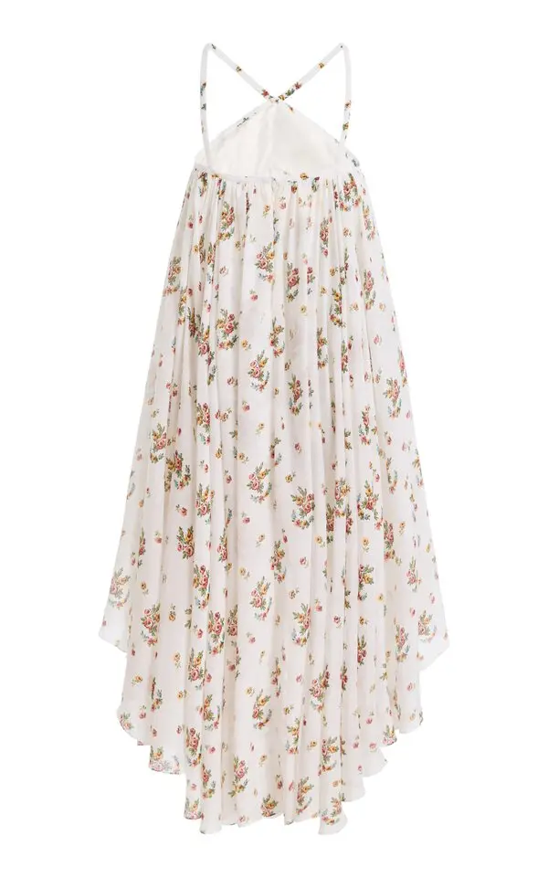 Françoise Diana Cotton-blend High-low Dress - Floral