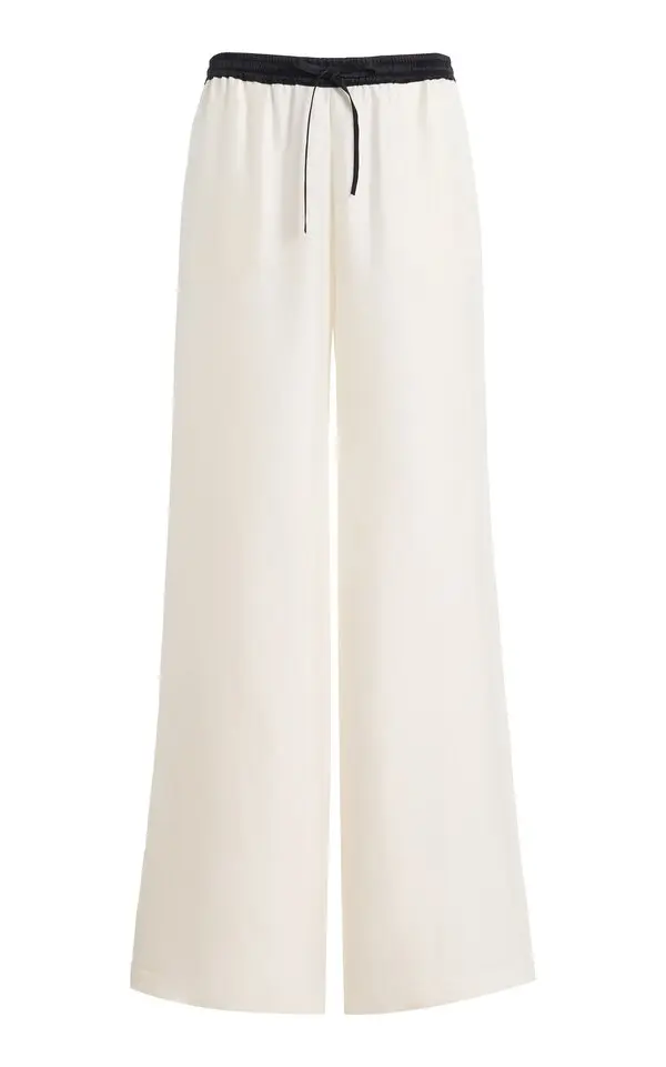 Françoise Fanny Silk Wide-leg Pants - White