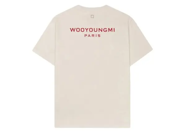 WOOYOUNGMI Red Back Logo T-shirt - Ivory