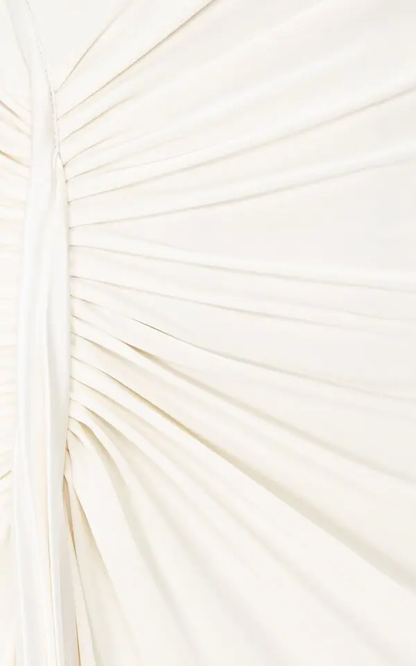 MARMAR HALIM Strapless Crepe Maxi Dress With Satin Detail And Scarf - Ivory