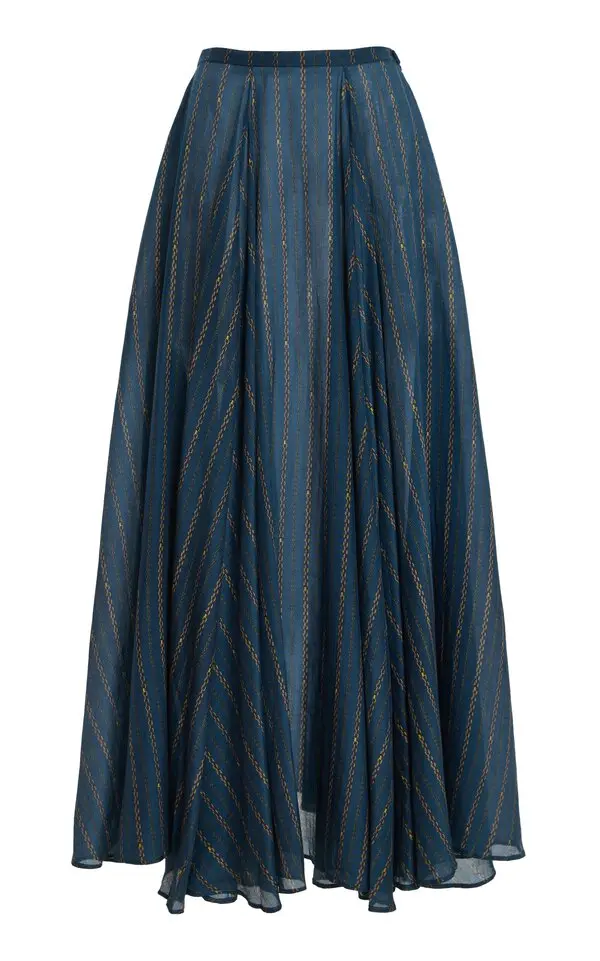 Françoise Savannah Cotton-silk Maxi Skirt