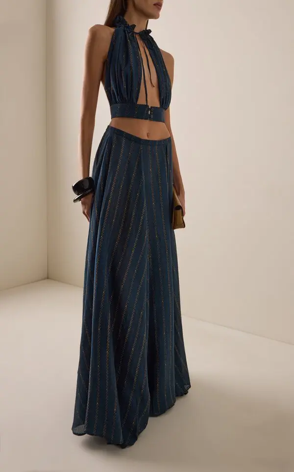 Françoise Savannah Cotton-silk Maxi Skirt