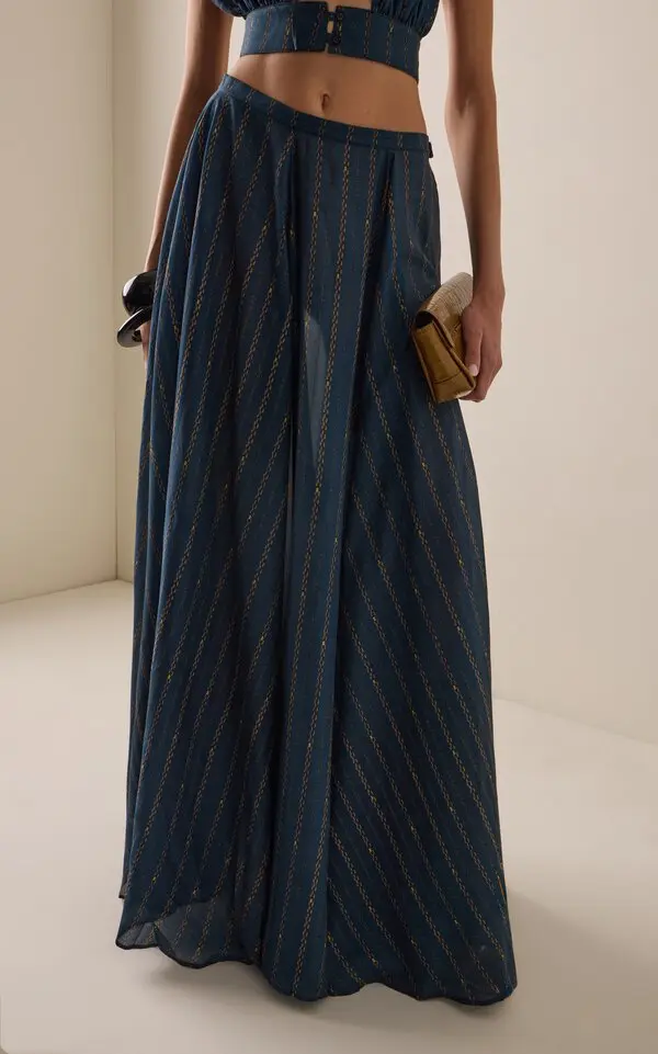 Françoise Savannah Cotton-silk Maxi Skirt