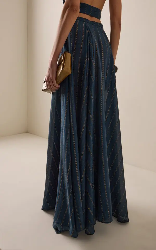 Françoise Savannah Cotton-silk Maxi Skirt