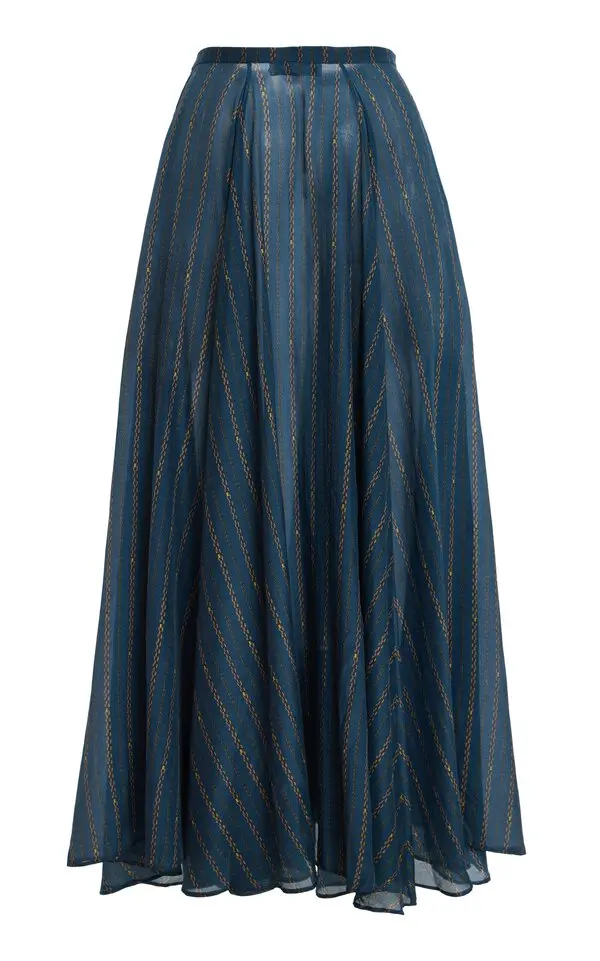 Françoise Savannah Cotton-silk Maxi Skirt