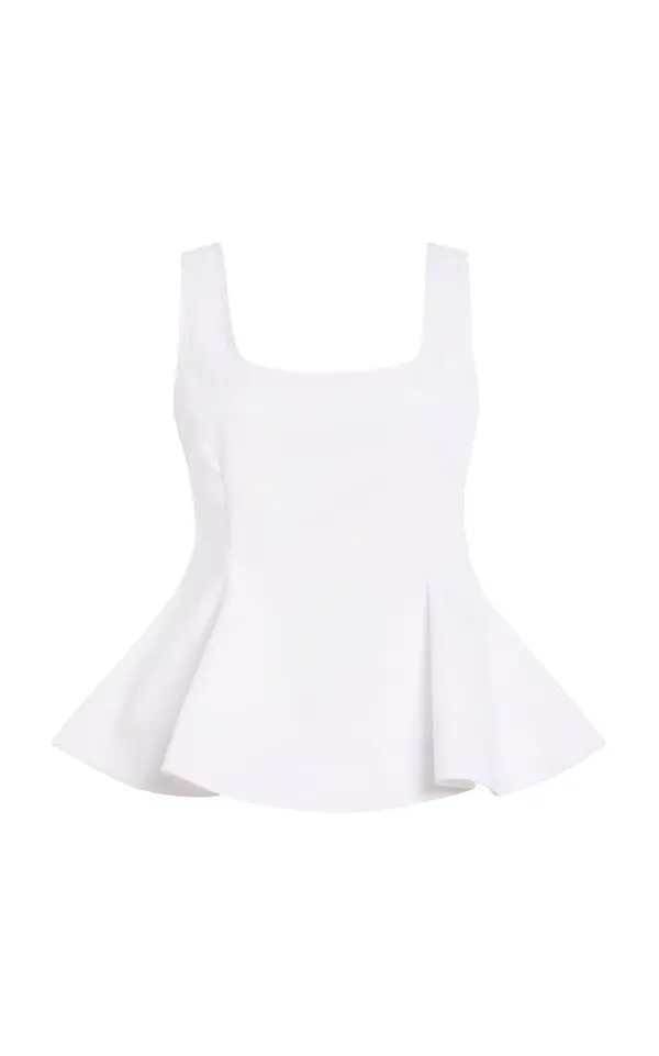 Françoise Marie Cotton-blend Peplum Top