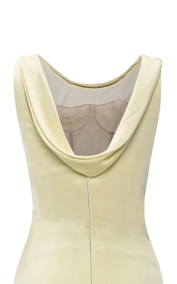 MARMAR HALIM Draped Silk Crepe Maxi Dress - Yellow