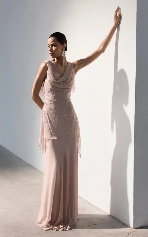 MARMAR HALIM Embroidered Silk Chiffon Off-the-shoulder Maxi Dress