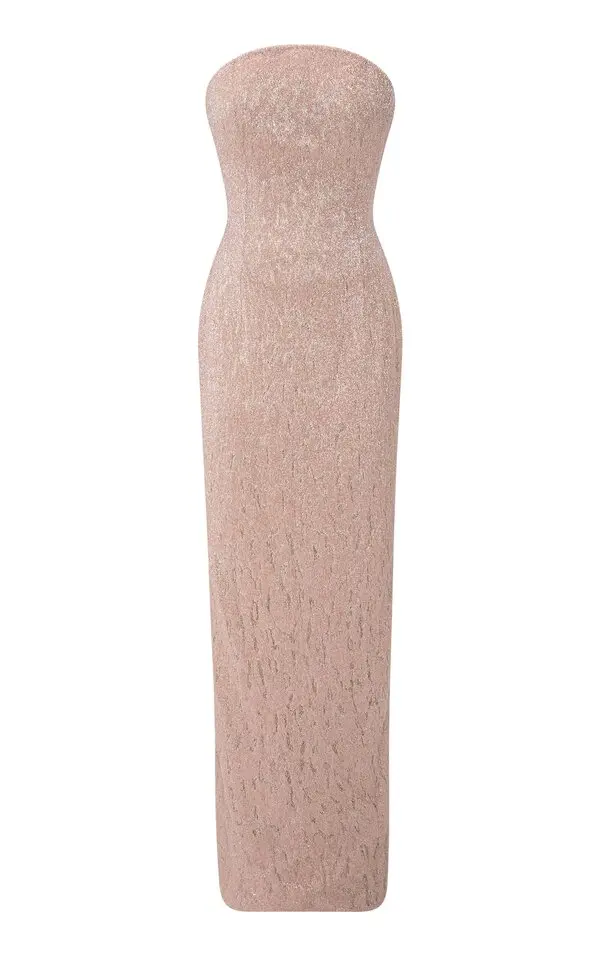 MARMAR HALIM Embroidered Strapless Maxi Dress - Pink
