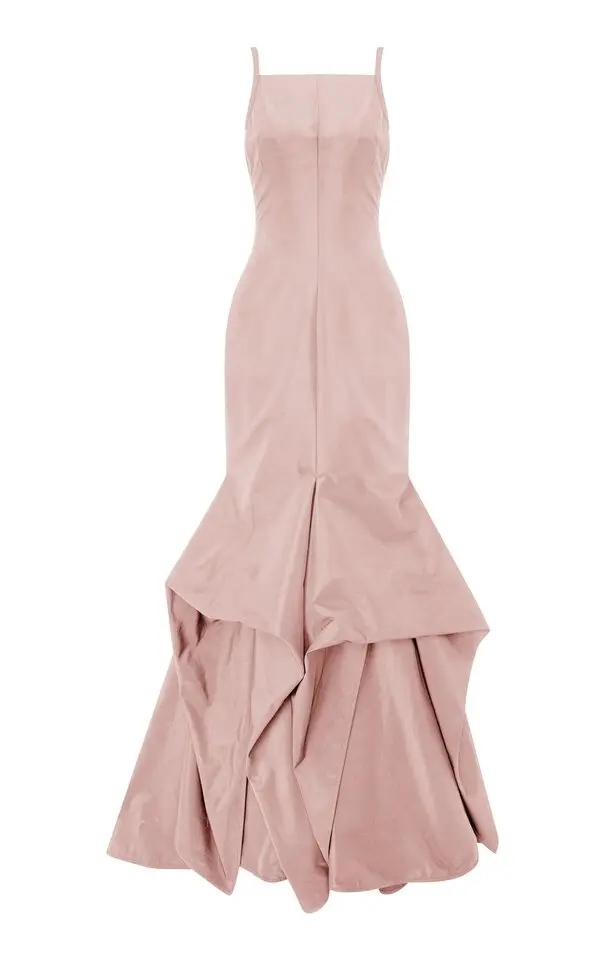 MARMAR HALIM Fish-cut Taffeta Mermaid Maxi Dress - Light Pink