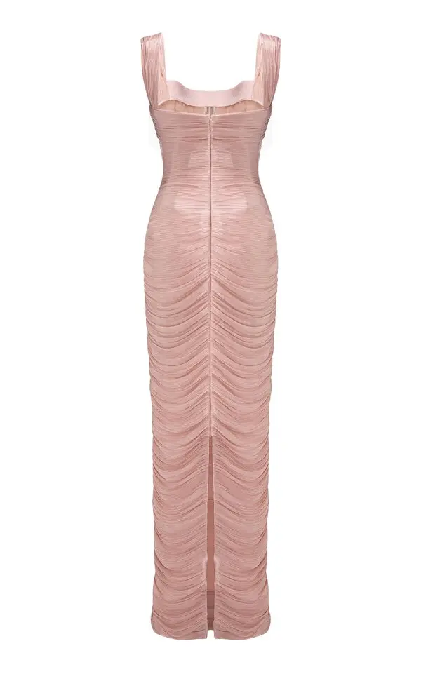 MARMAR HALIM Hand-pleated Maxi Dress - Pink