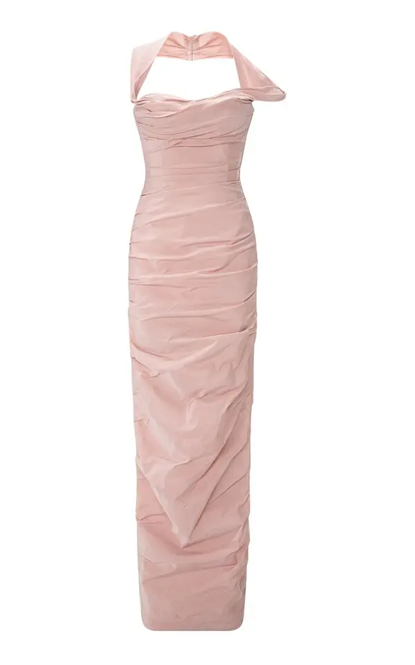 MARMAR HALIM Asymmetrical Taffeta Maxi Dress