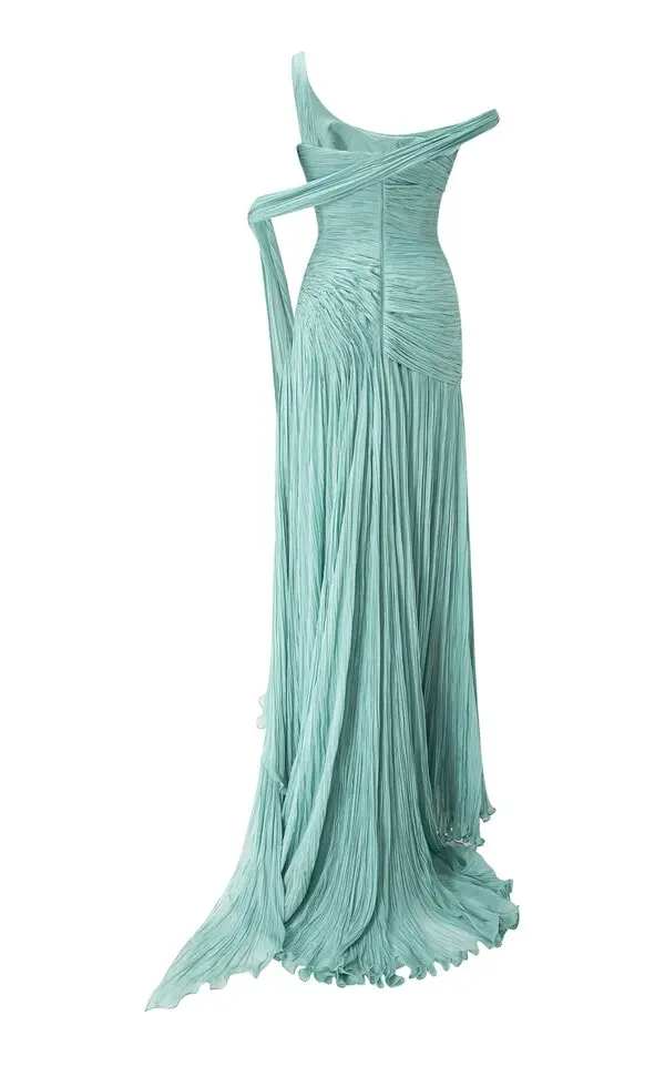 MARMAR HALIM Asymmetric Chiffon Maxi Dress
