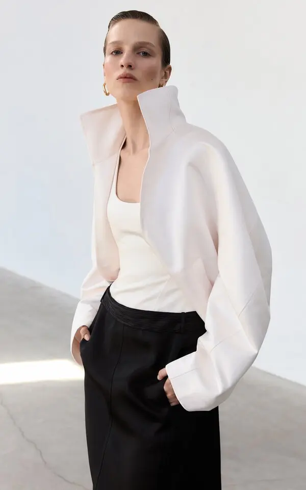 MARMAR HALIM Satin Cropped Jacket