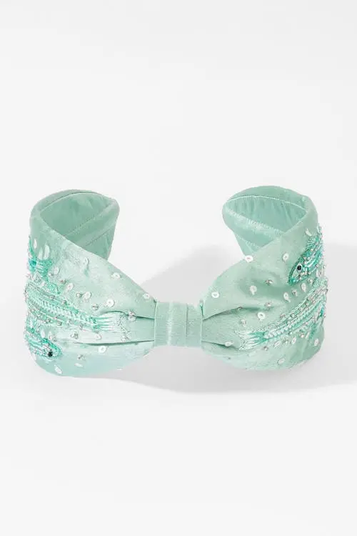 HAIR DRAMA CO Sardine Embroidered Knotted Headband