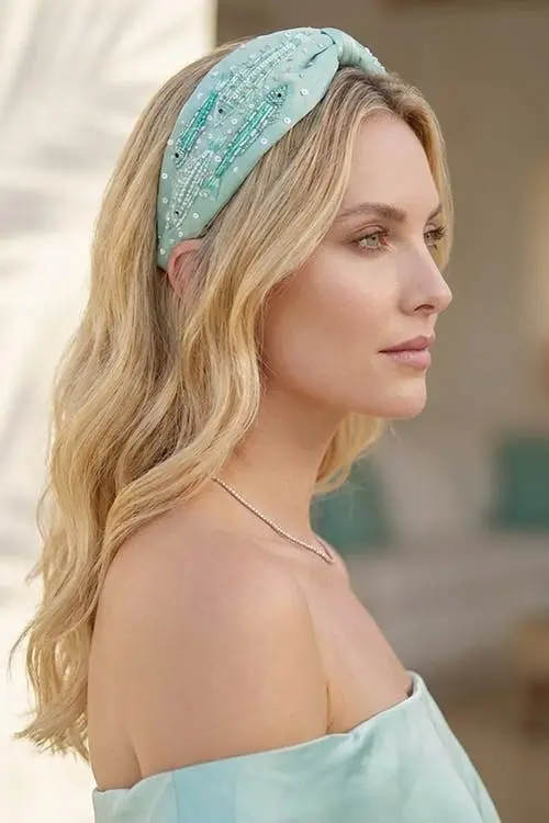 HAIR DRAMA CO. Hair Drama Co Sardine Embroidered Knotted Headband