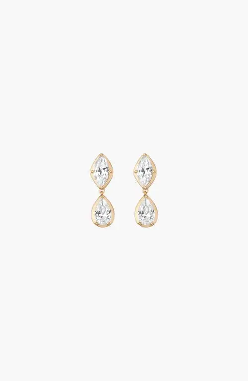 AURATE Georgian Toi Et Moi Drop Earrings - Yellow