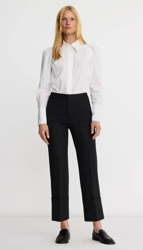 Smythe Cuffed Cropped Straight Leg Pants - Deep Black