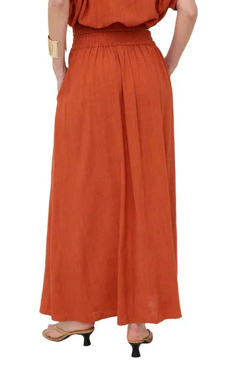 RAFFYA Sesame Elasticated Waist Maxi Skirt