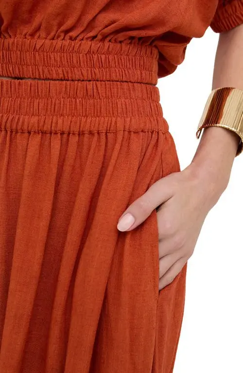 RAFFYA Sesame Elasticated Waist Maxi Skirt