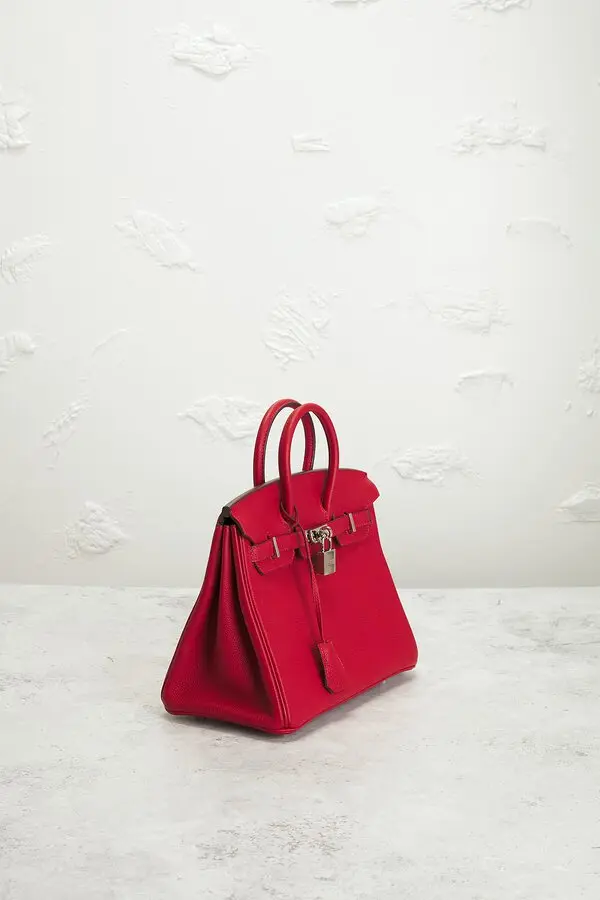 FWRD RENEW Hermes Togo Birkin 25 Handbag - Rouge