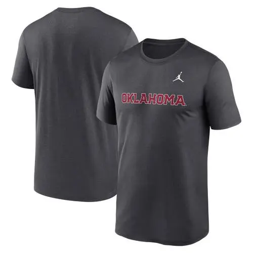 JORDAN BRAND Oklahoma Sooners Primetime Legend Wordmark T-shirt - Anthracite