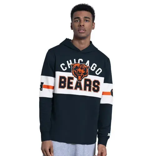 STARTER Chicago Bears Fullback Jersey Hoodie - Navy