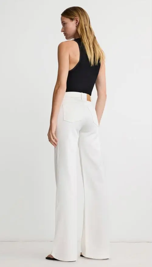 Smythe High Rise Wide Leg Jean - White