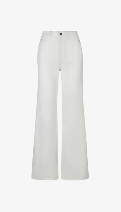 Smythe High Rise Wide Leg Jean - White