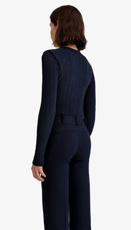 Smythe Pointelle Knit Crewneck