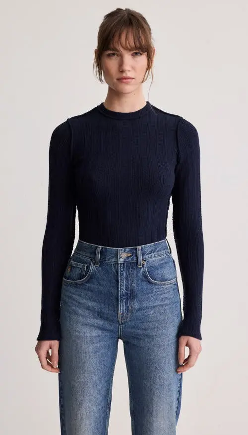Smythe Pointelle Knit Crewneck