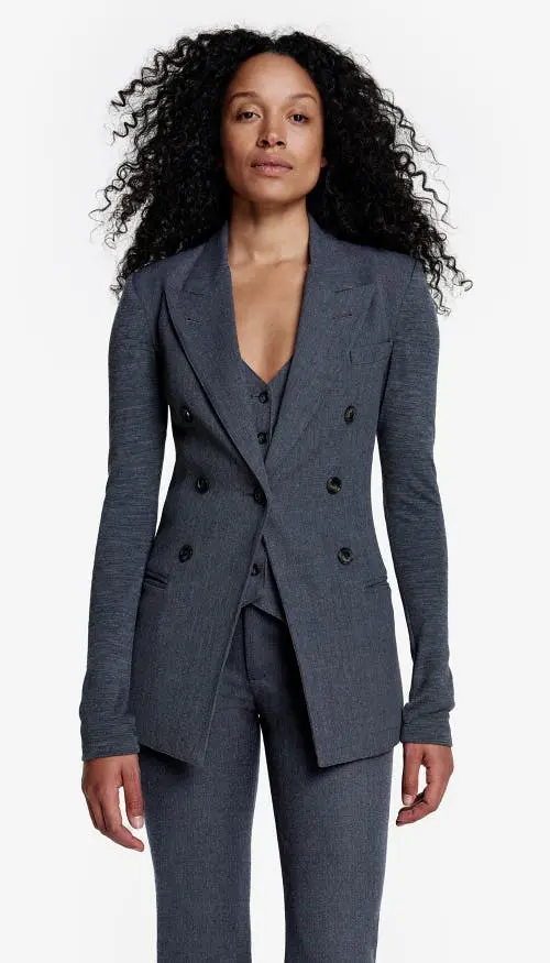 Smythe Not A Db Blazer With Jersey Sleeve - Charcoal Grey