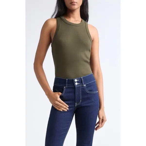 Veronica Beard Jordyn Cropped Tank - Loden